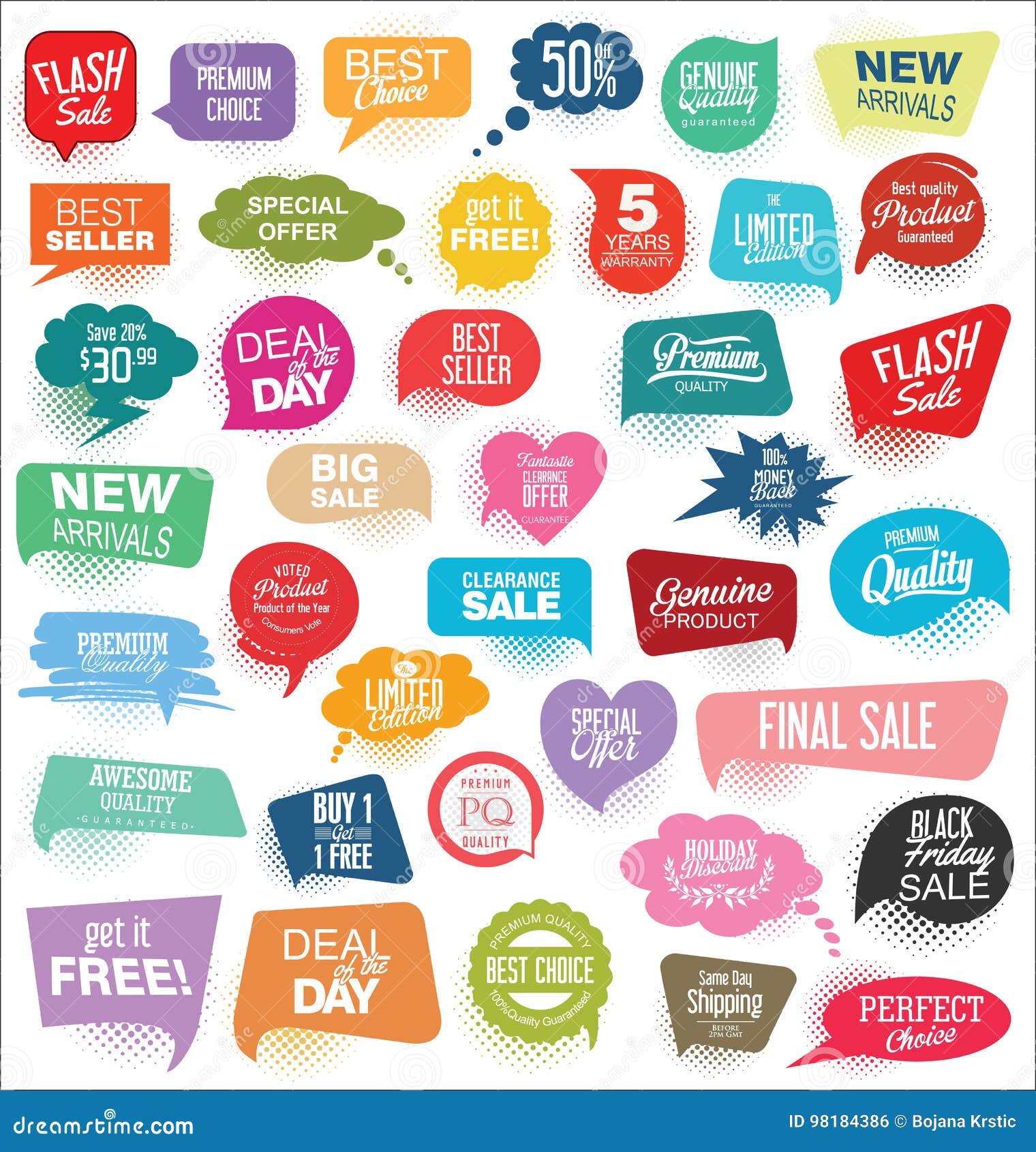 Abstract Modern Vector Sticker Collection Stock Vector - Illustration ...