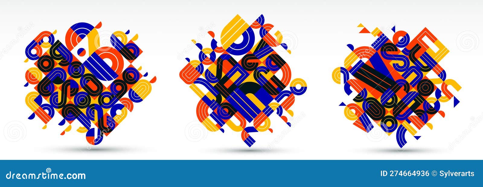 Abstract Modern Vector Trendy Designs Set, Geometric Shapes Stylish ...