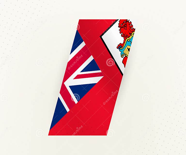 Abstract Modern Vertical Flag of Bermuda on Beige Background with Dots ...