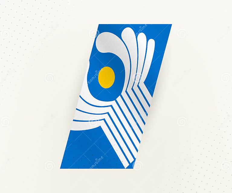 Abstract Modern Vertical Flag of CIS on Beige Background with Dots ...