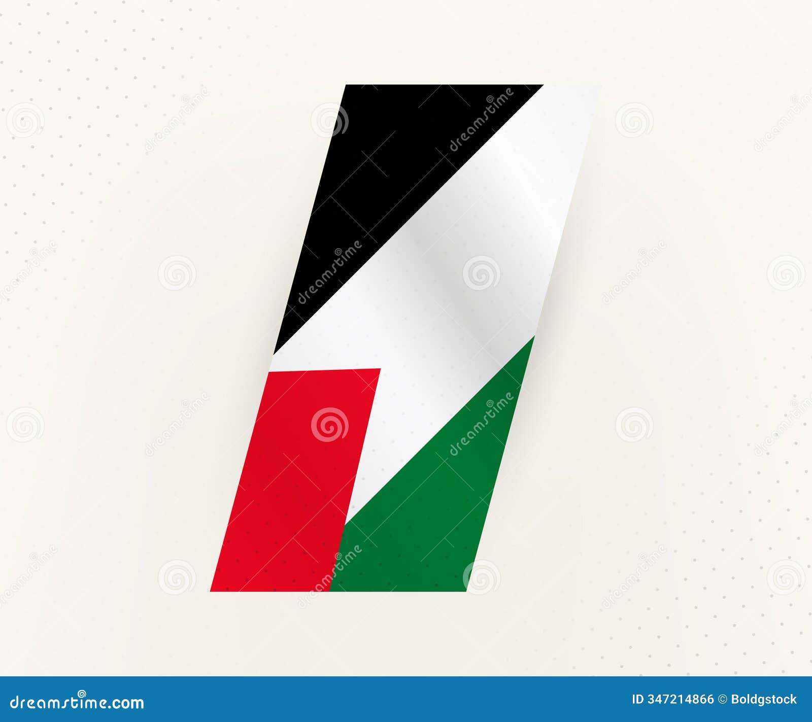 Abstract Modern Vertical Flag of Palestine on Beige Background with ...