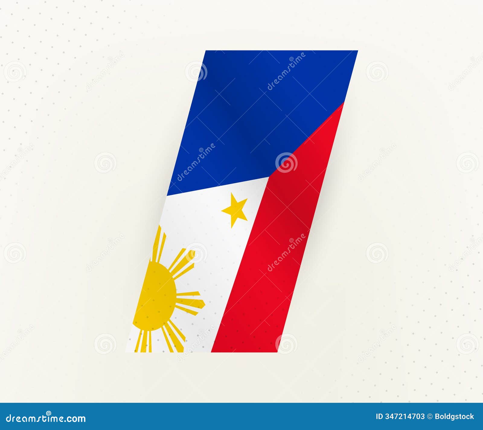 Abstract Modern Vertical Flag of Philippines on Beige Background with ...