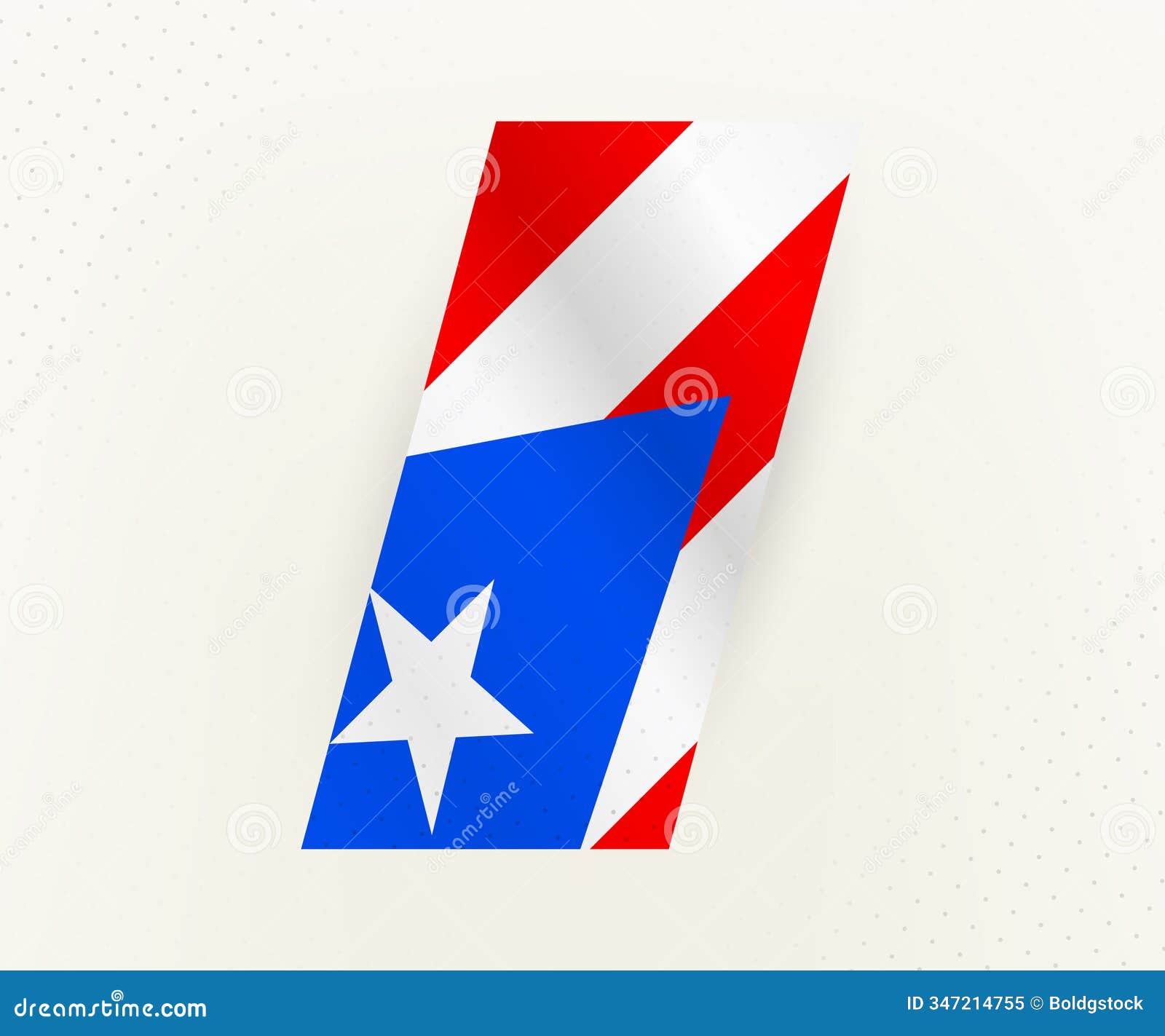 Abstract Modern Vertical Flag of Puerto Rico on Beige Background with ...