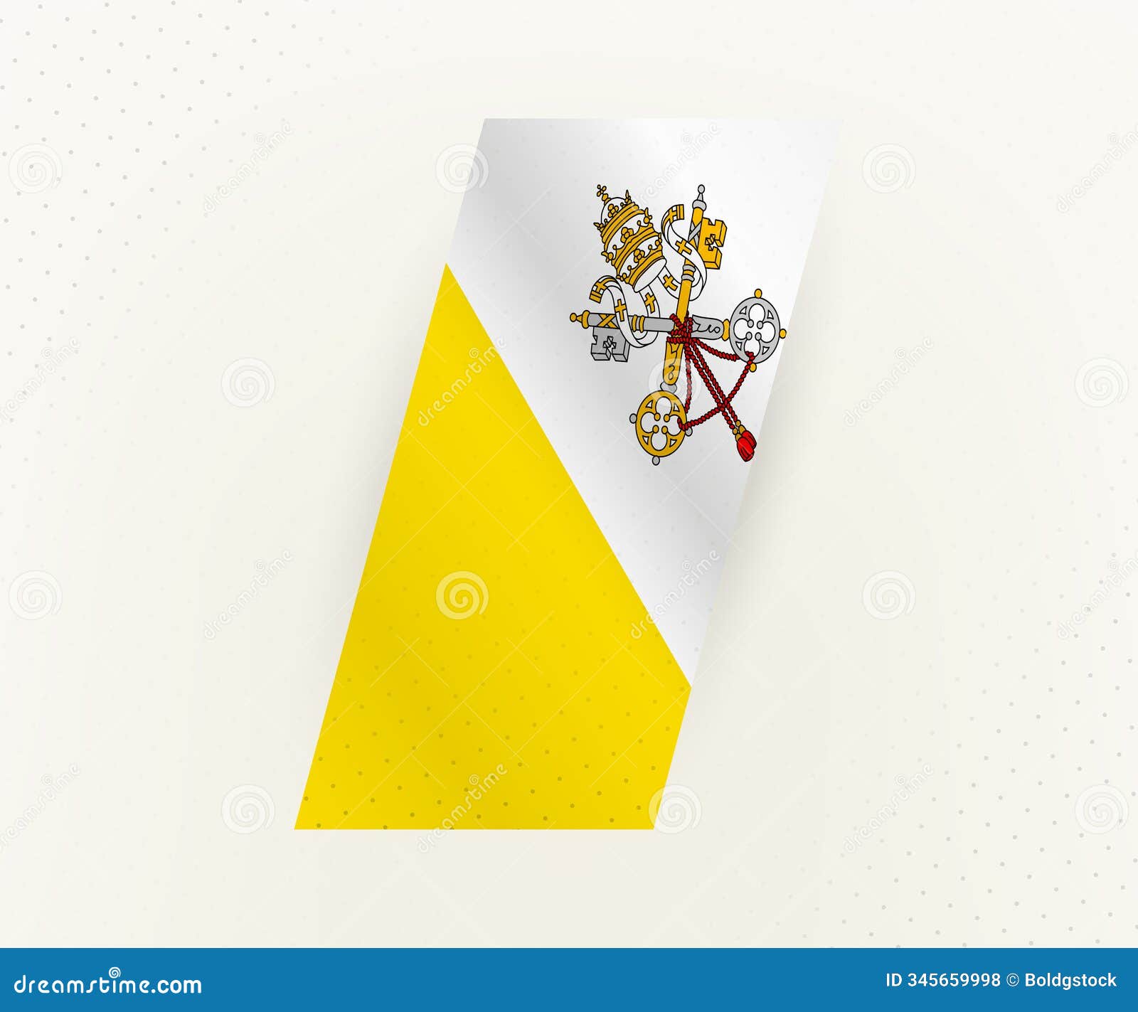 Abstract Modern Vertical Flag of Vatican City on Beige Background with ...