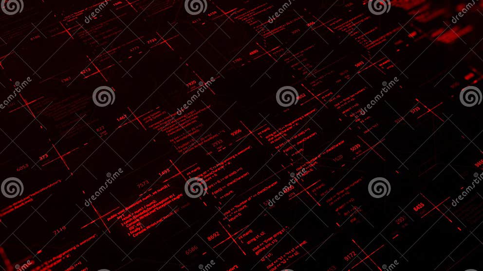 Abstract Modern Virtual Computer Script on Black Background, Seamless ...