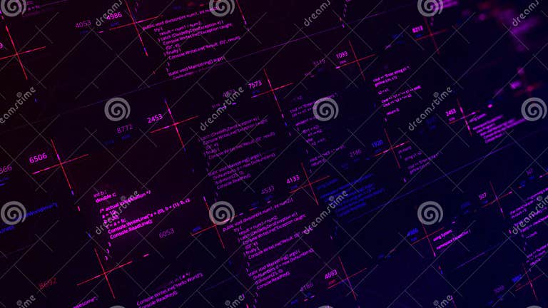 Abstract Modern Virtual Computer Script on Black Background, Seamless ...