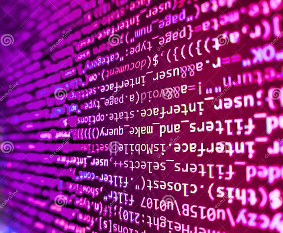Abstract Modern Virtual Computer Script Coding Application By