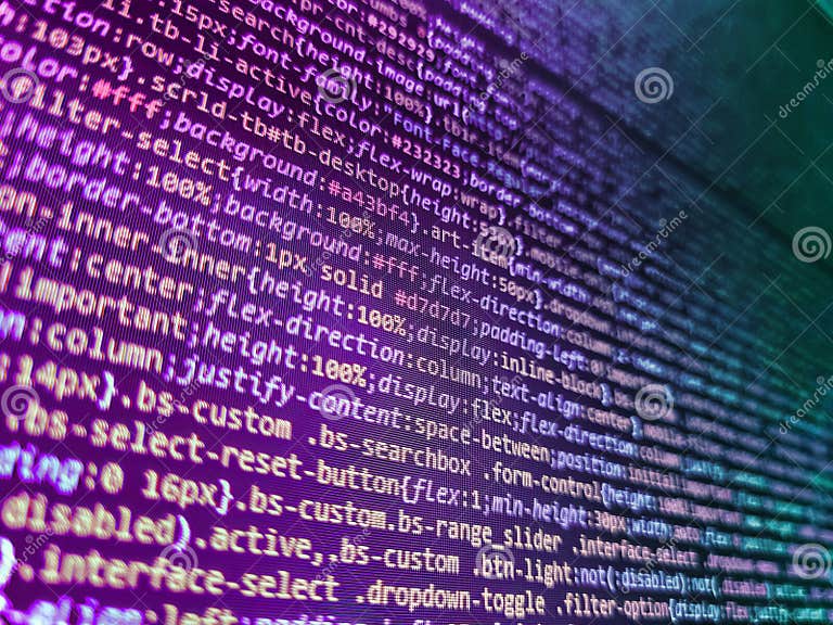Abstract Modern Virtual Computer Script. Hi-tech Modern Screen of Data ...