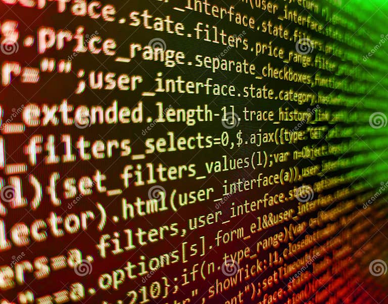 Abstract Modern Virtual Computer Script Lines Of Code Of A Software