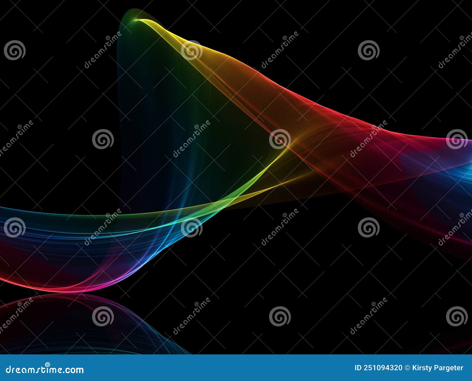 Abstract Modern Wallpaper of Rainbow Coloured Flowing Waves Stock ...