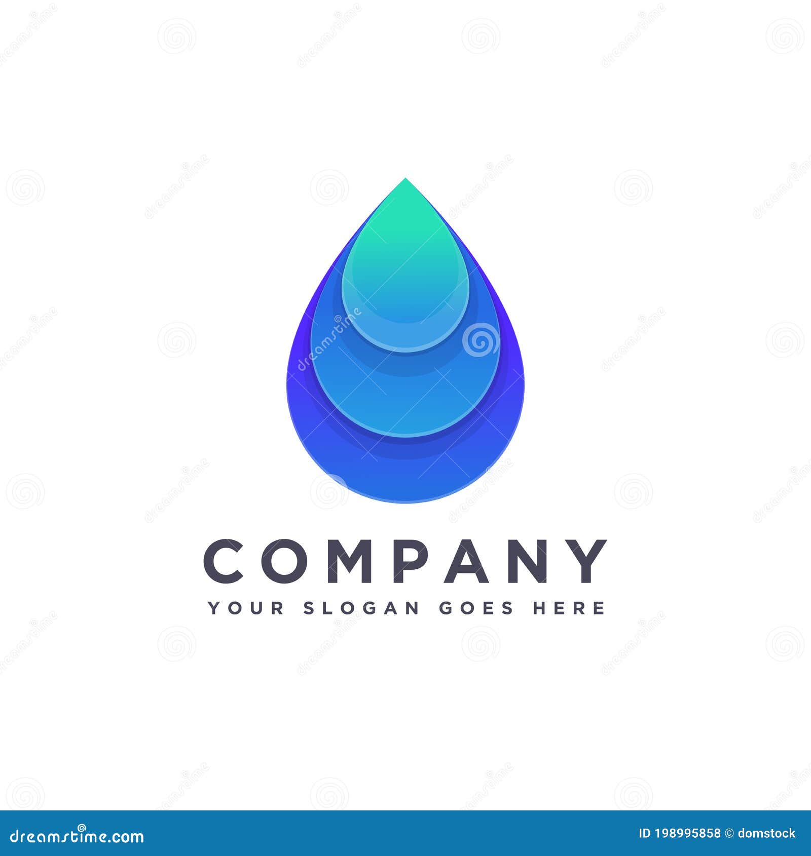 Abstract Modern Water Drop Logo Icon with Gradient Style Design Stock ...