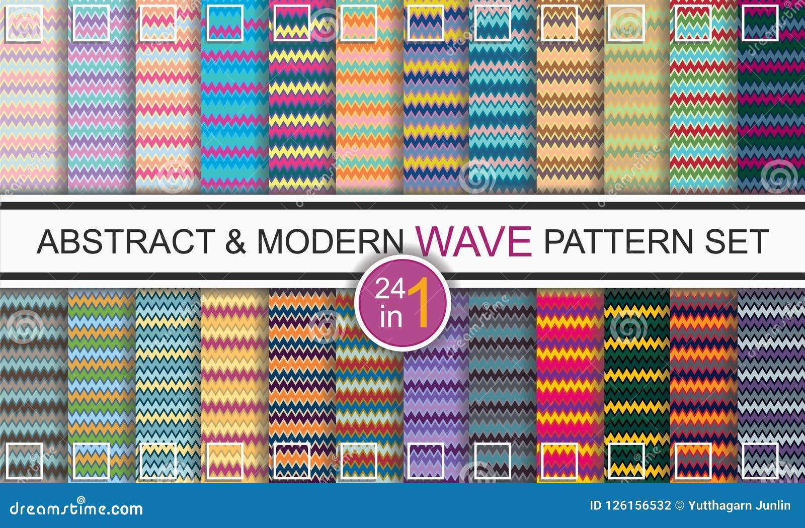 Abstract and Modern Wave Pattern Set - Vector Stock Vector ...