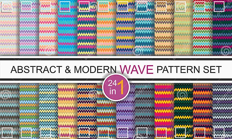Abstract and Modern Wave Pattern Set - Vector Stock Vector ...