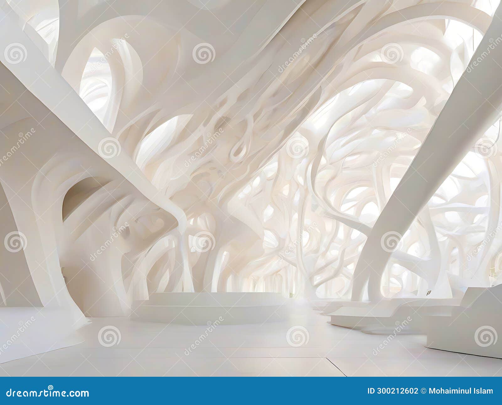 Abstract Modern White Architecture Design Illustration. Generative AI ...