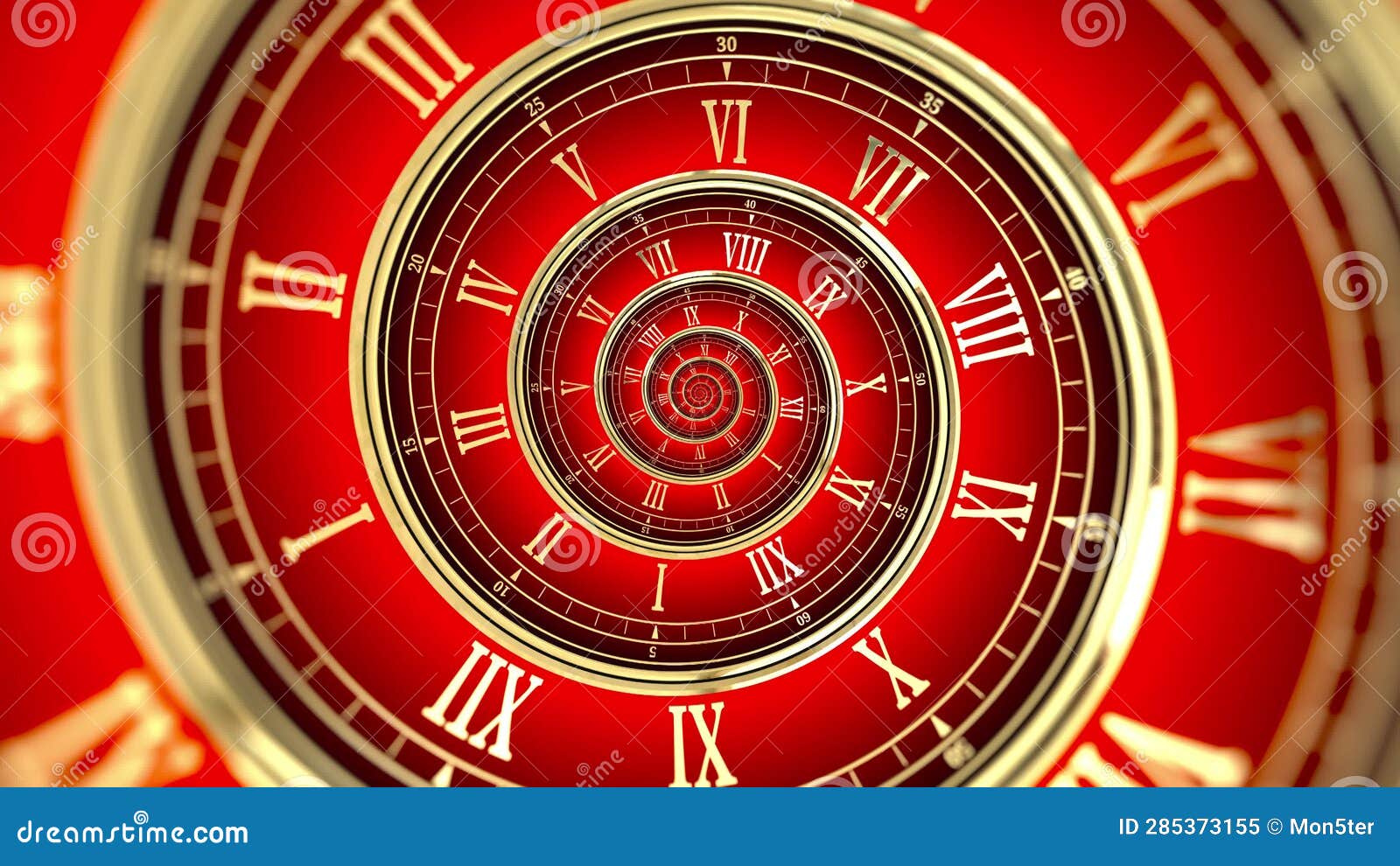 Abstract Modern White Spiral Clock Dial. Infinite Time Concept. Stock ...