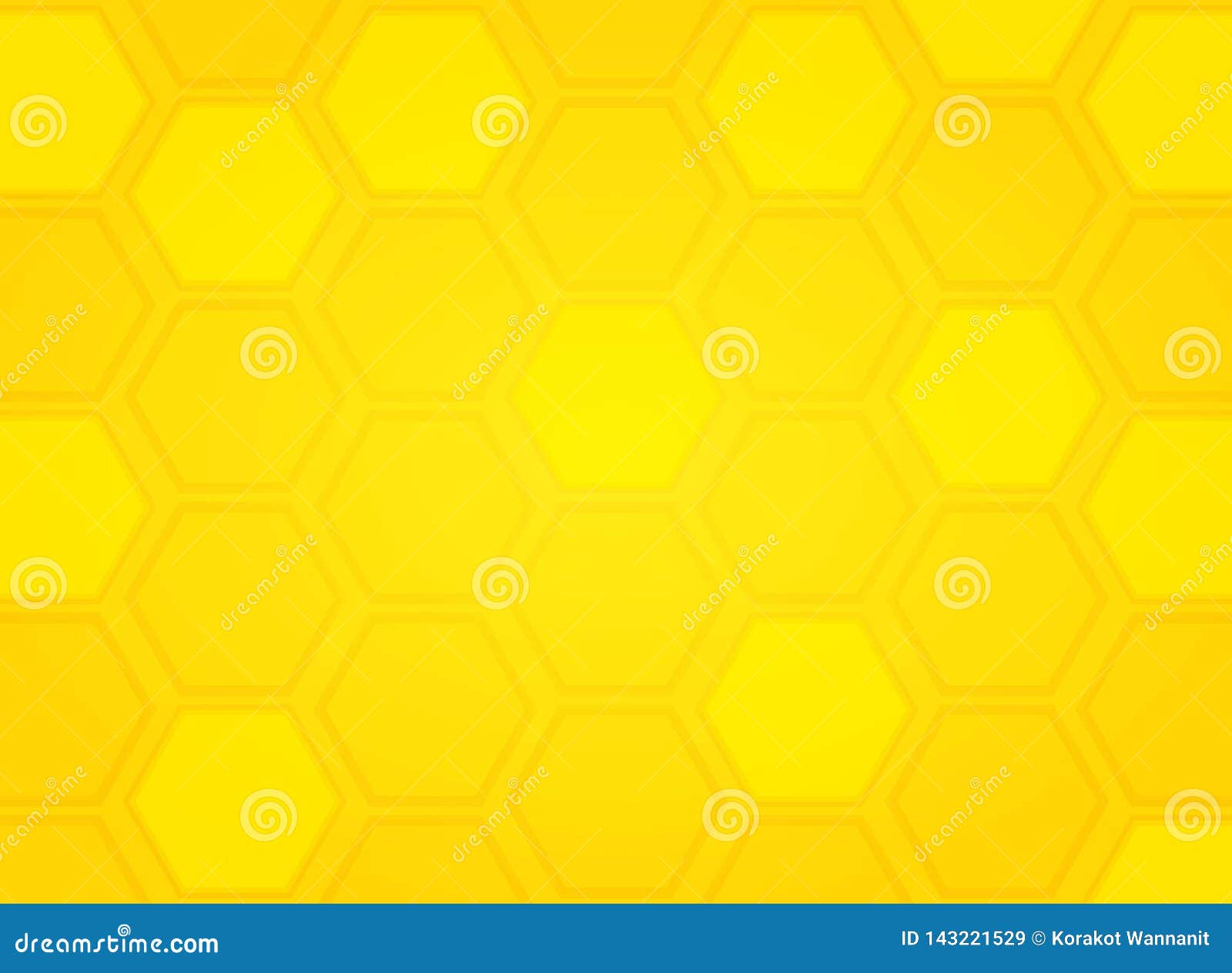 Abstract Modern Yellow Bee Hive Pattern Hexagon Background ...