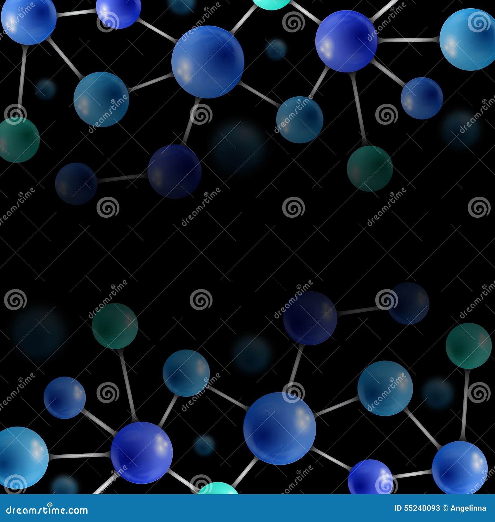 Abstract Molecular Background Stock Vector - Illustration of border ...