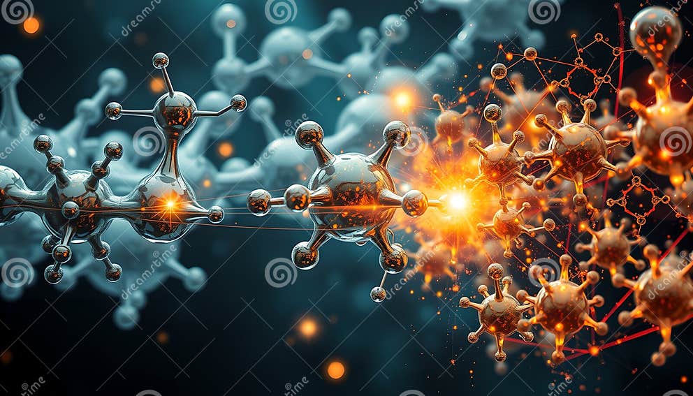 Abstract Molecular Combustion Background Stock Image - Image of ...