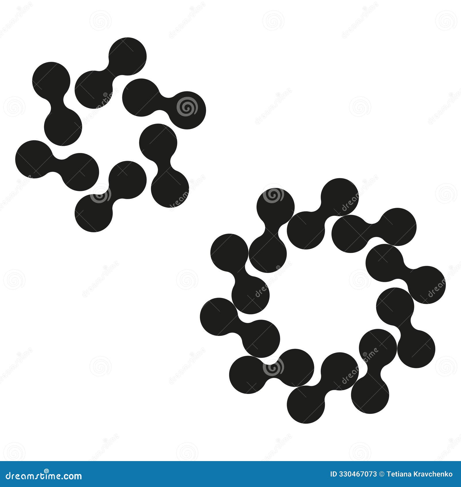 Abstract Molecular Shapes. Black and White Design. Modern Vector ...
