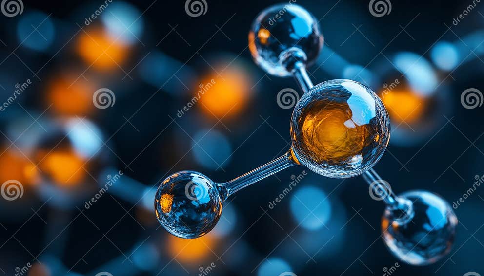 Abstract Molecular Structure Interplay of Orange and Blue Bokeh ...