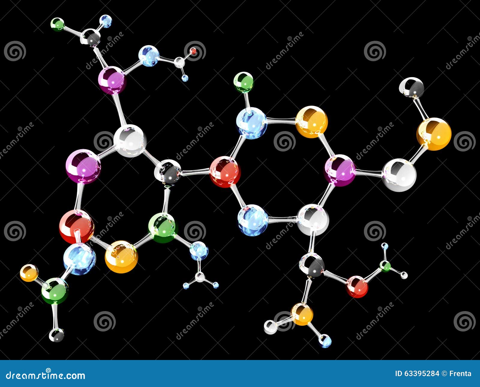 Abstract Molecular Structure Stock Illustration - Illustration of macro ...