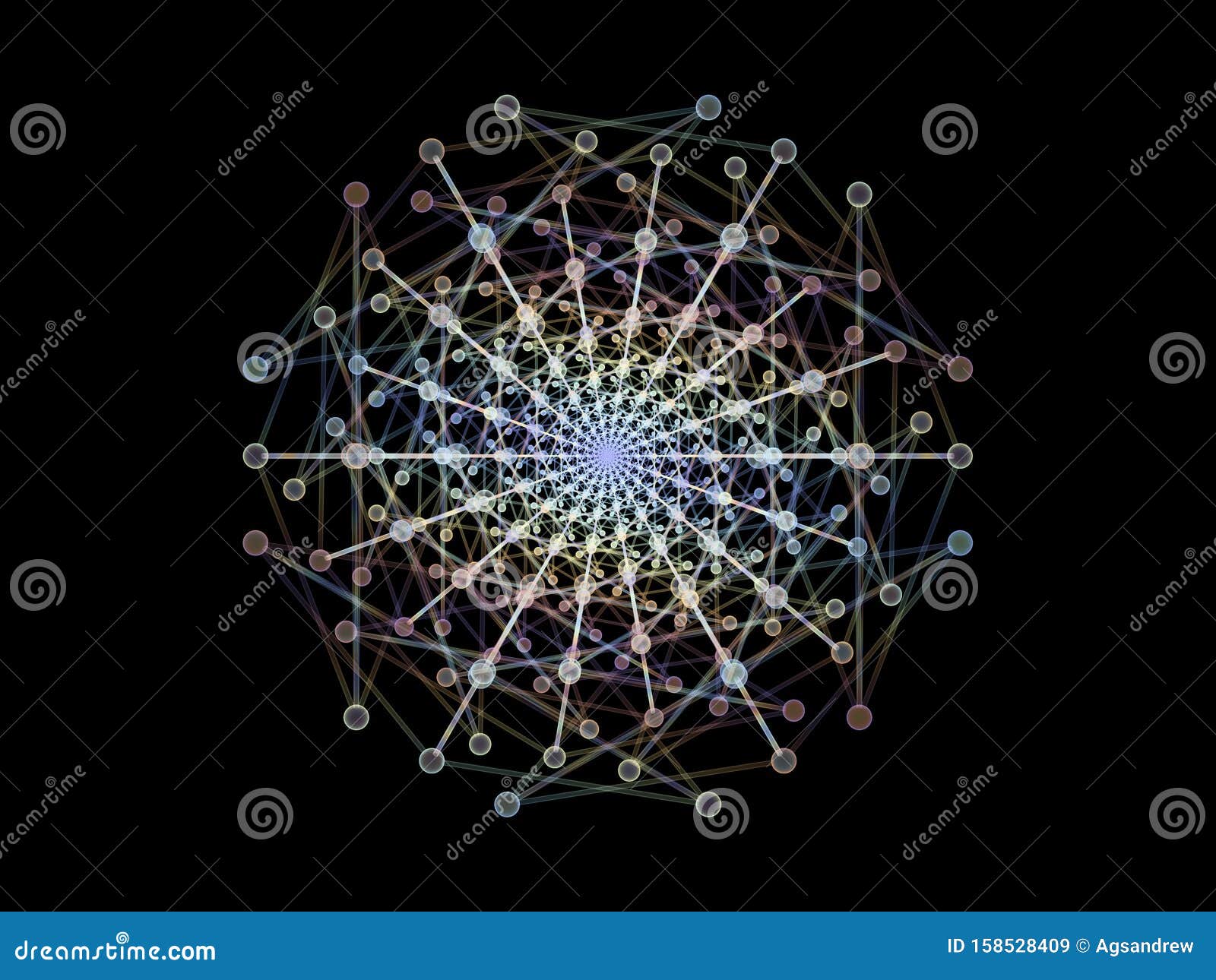 Abstract Molecular Structure Stock Illustration - Illustration of ...