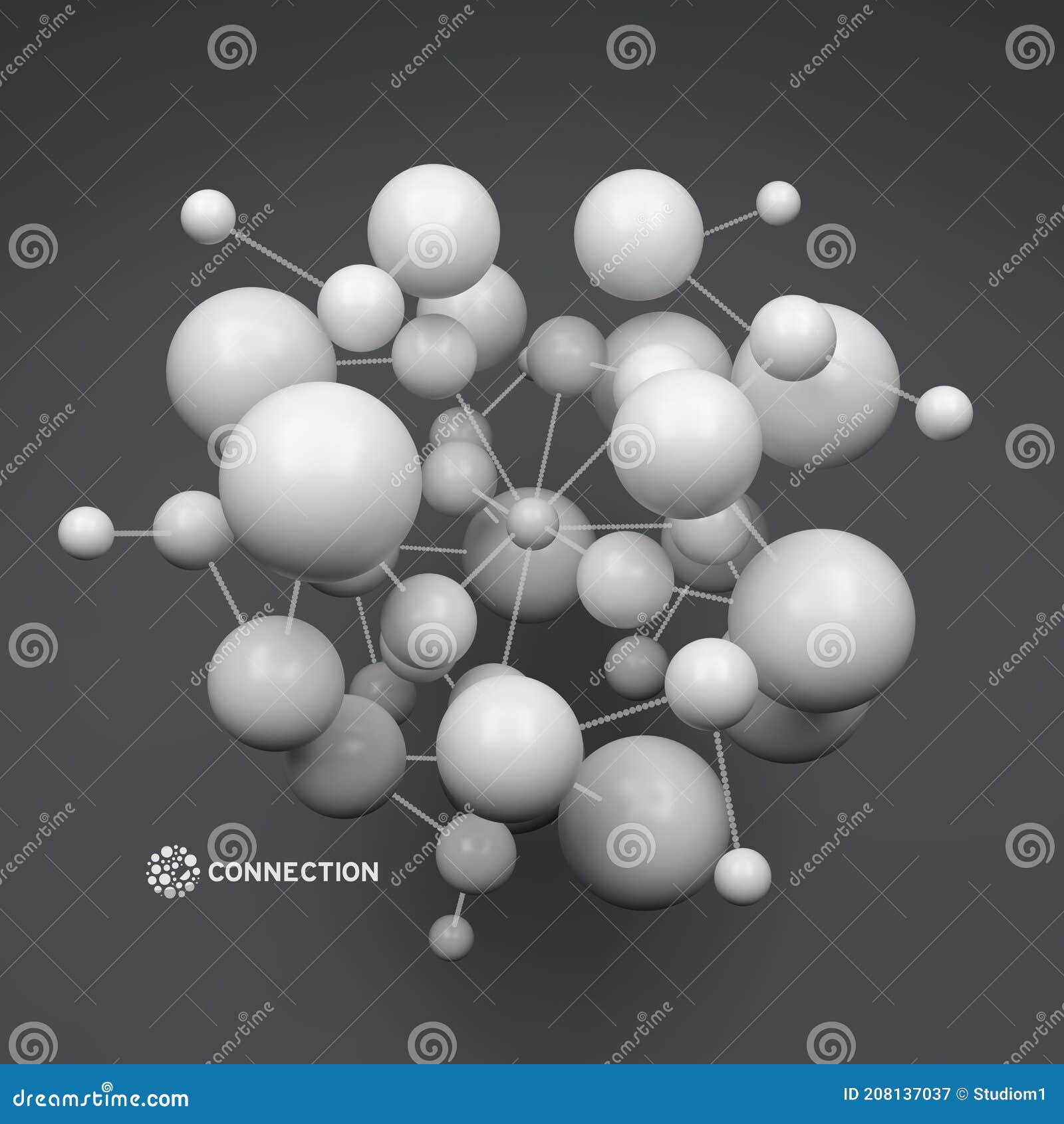 Abstract Molecular Structure with Particles. Scientific Background ...