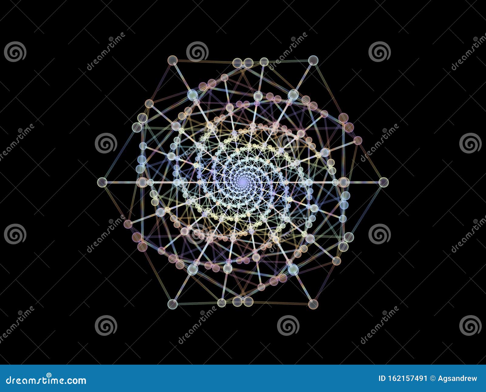 Abstract Molecular Structure Stock Illustration - Illustration of ...