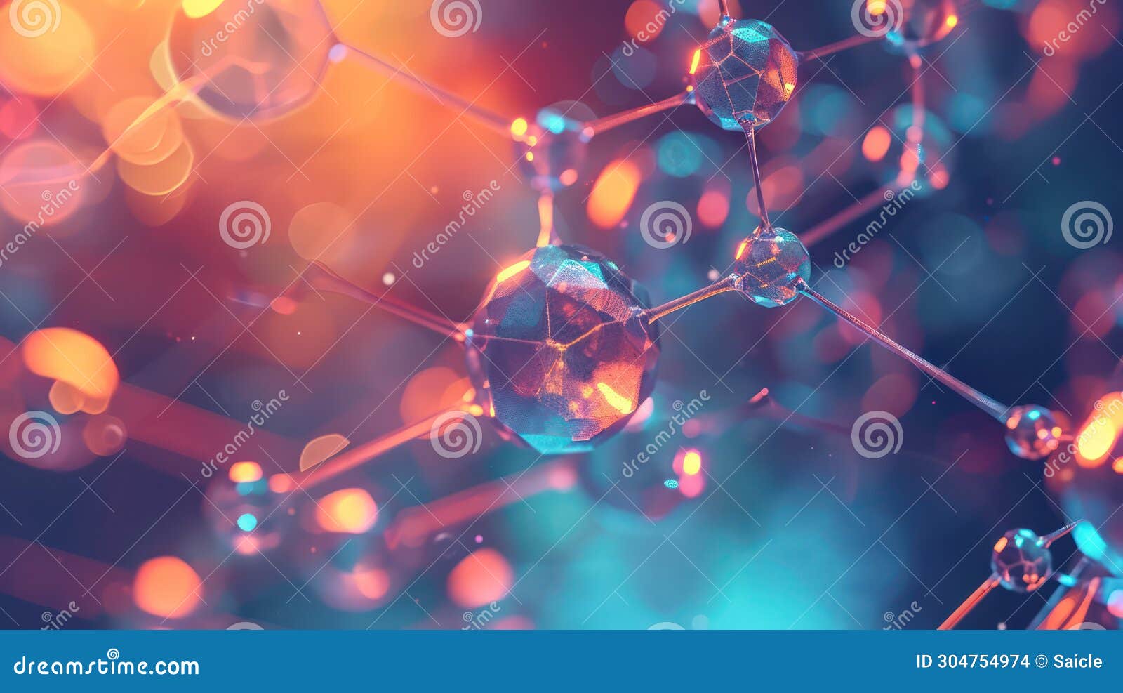 Abstract Molecular Structure Tech Plexus Background. Generative AI ...