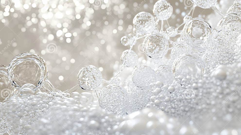 Abstract Molecular Structure White Bubbles High Quality Image Stock Illustration - Illustration ...