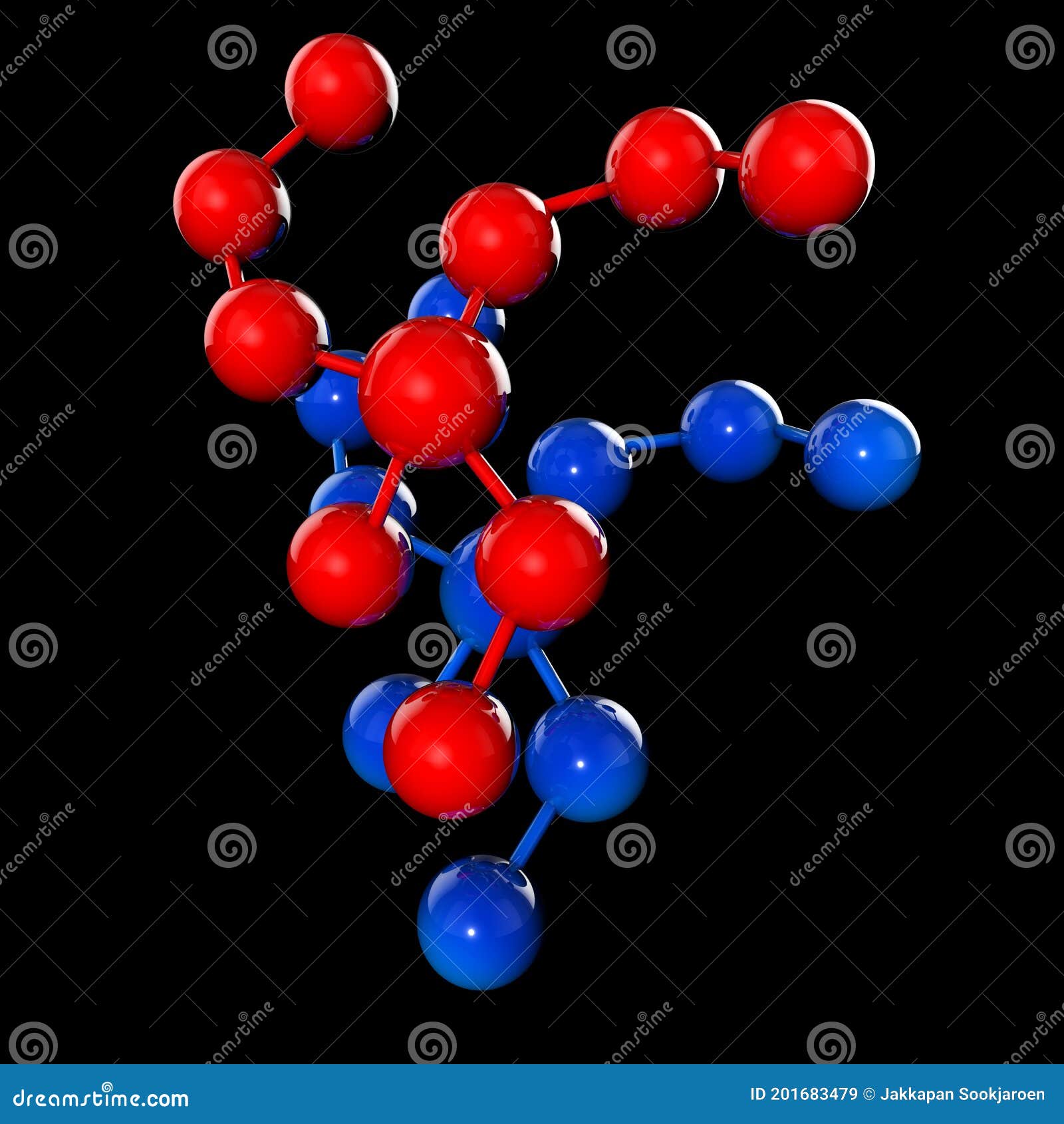 Abstract Molecule or Atom Red and Blue for Science or Medical Black ...
