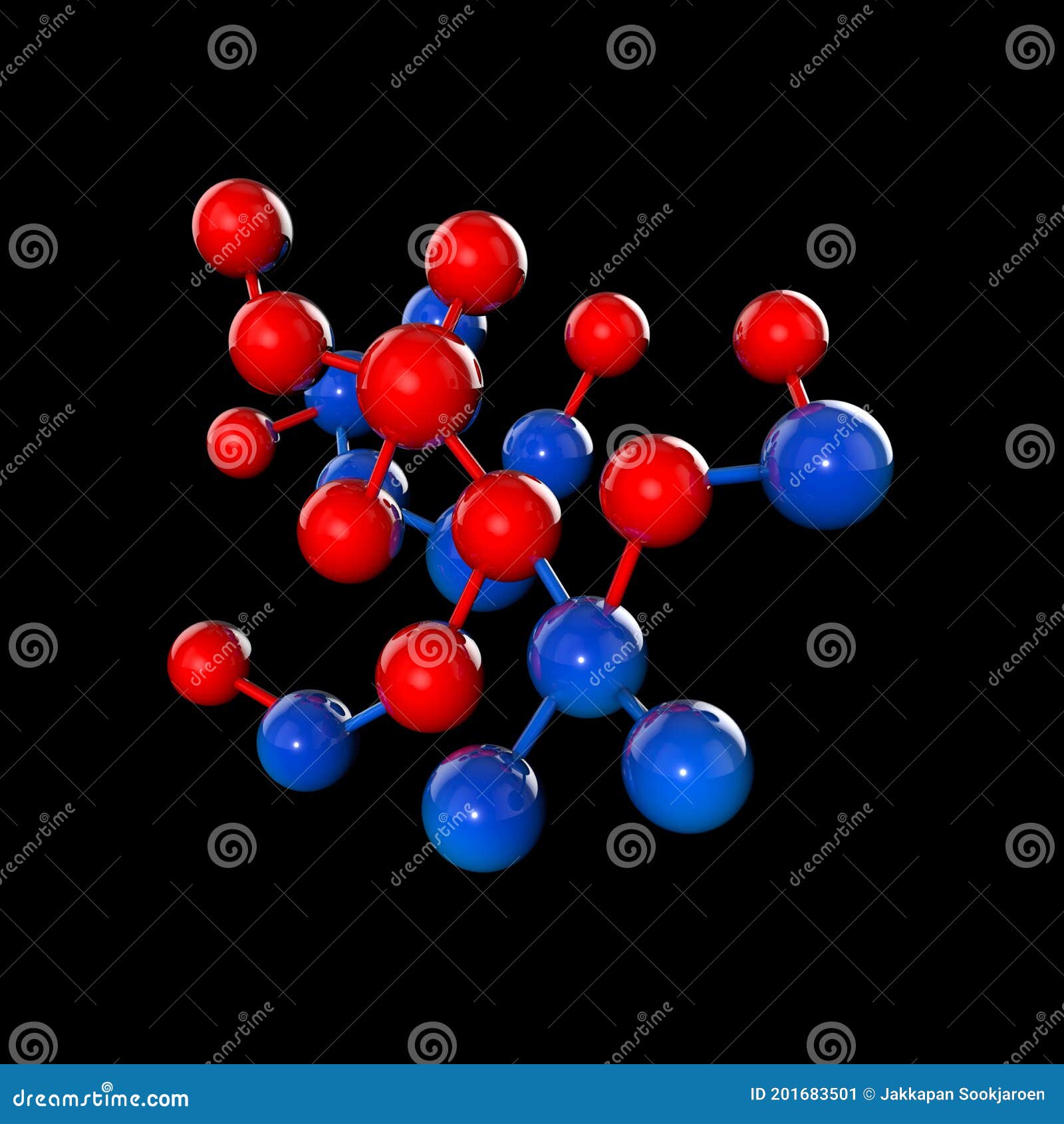 Abstract Molecule or Atom Red and Bule for Science or Medical Black ...