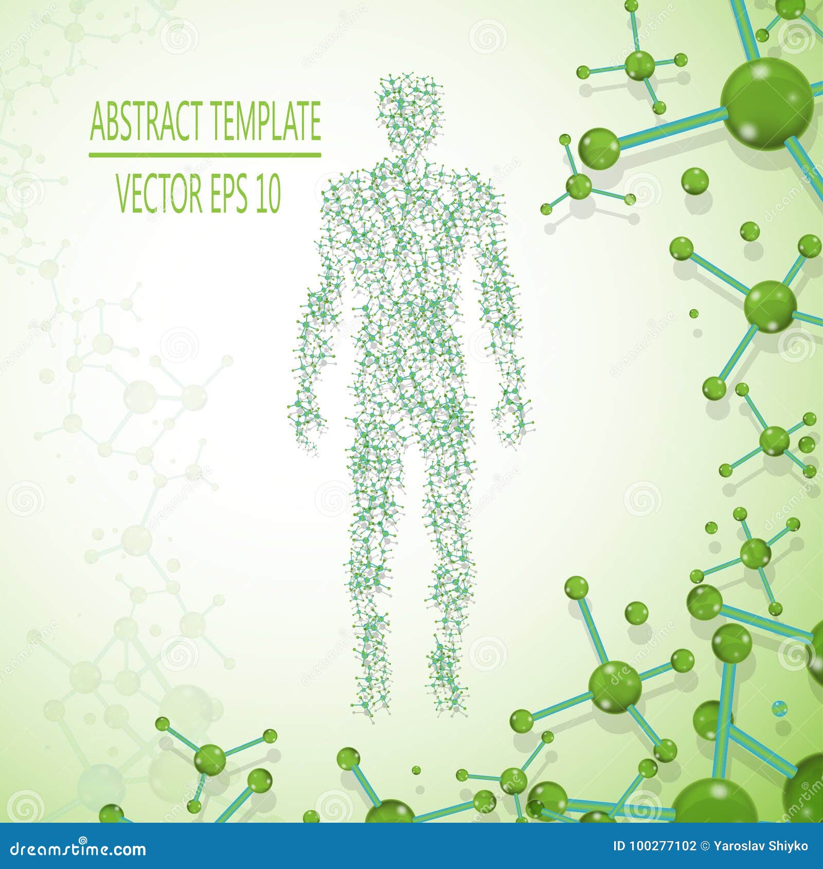 Abstract Molecule Based Human Figure Concept, Vector Illustration Stock ...
