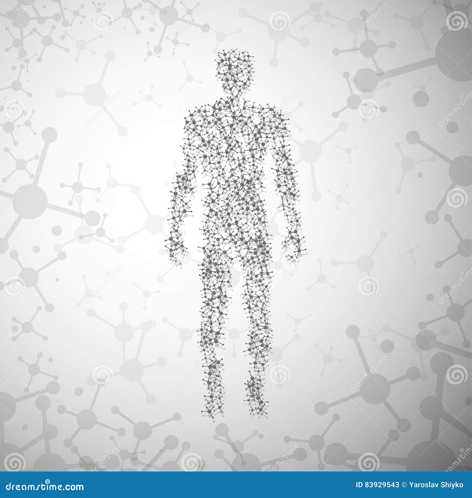 Abstract Molecule Based Human Figure Concept Stock Vector ...