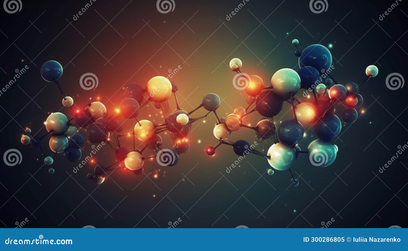 Molecule Design. AI Generated Stock Illustration - Illustration of ...