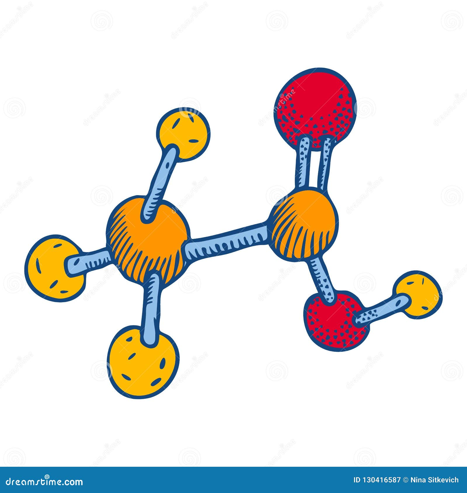 Abstract Molecule Icon, Hand Drawn Style Stock Vector - Illustration of ...