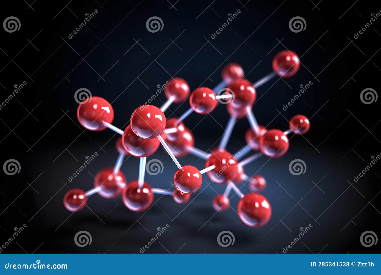 Abstract Molecule Model on Black Background, Neural Network Generated ...