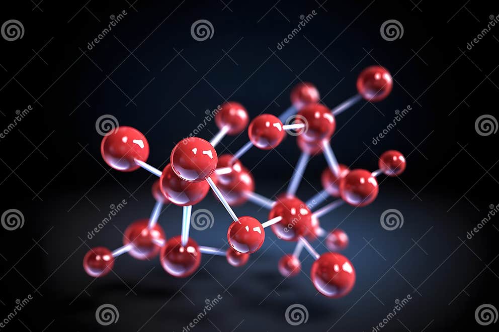Abstract Molecule Model on Black Background, Neural Network Generated ...