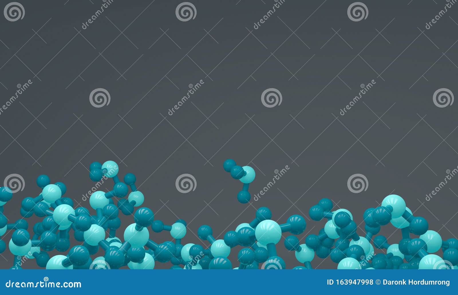 Abstract Molecule Model on Blue-Green Colors with Empty Space Stock ...