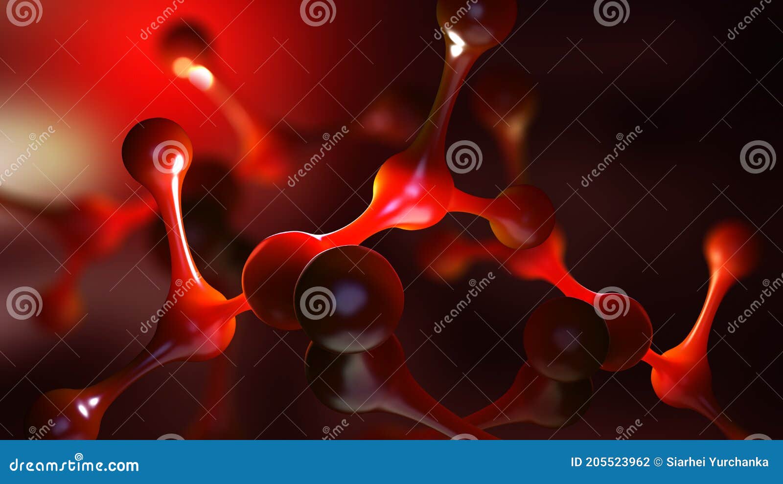 Abstract Molecule Model 3D Illustration. Scientific Research in ...