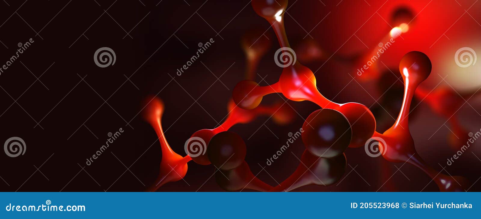 Abstract Molecule Model 3D Illustration. Scientific Research in ...