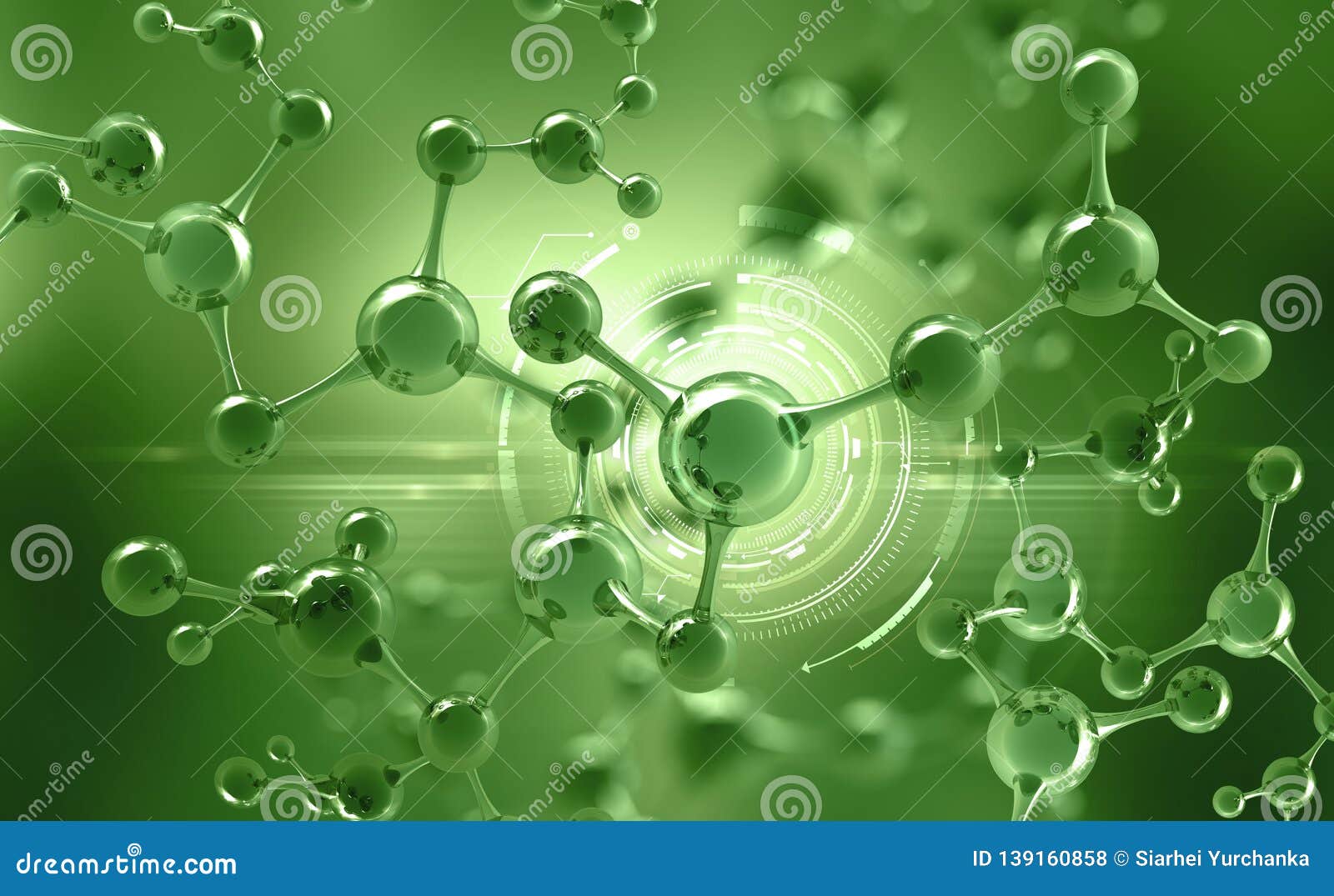 Abstract Molecule Model. Digital Technology in Genetic Engineering ...