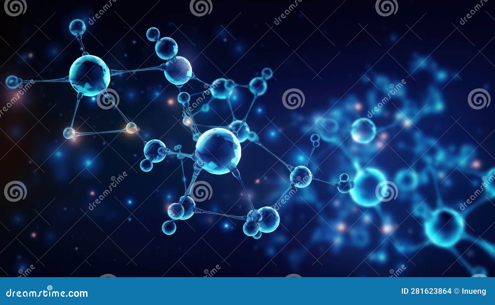 Abstract Molecule Model. Scientific Research in Molecular Chemistry. 3D ...