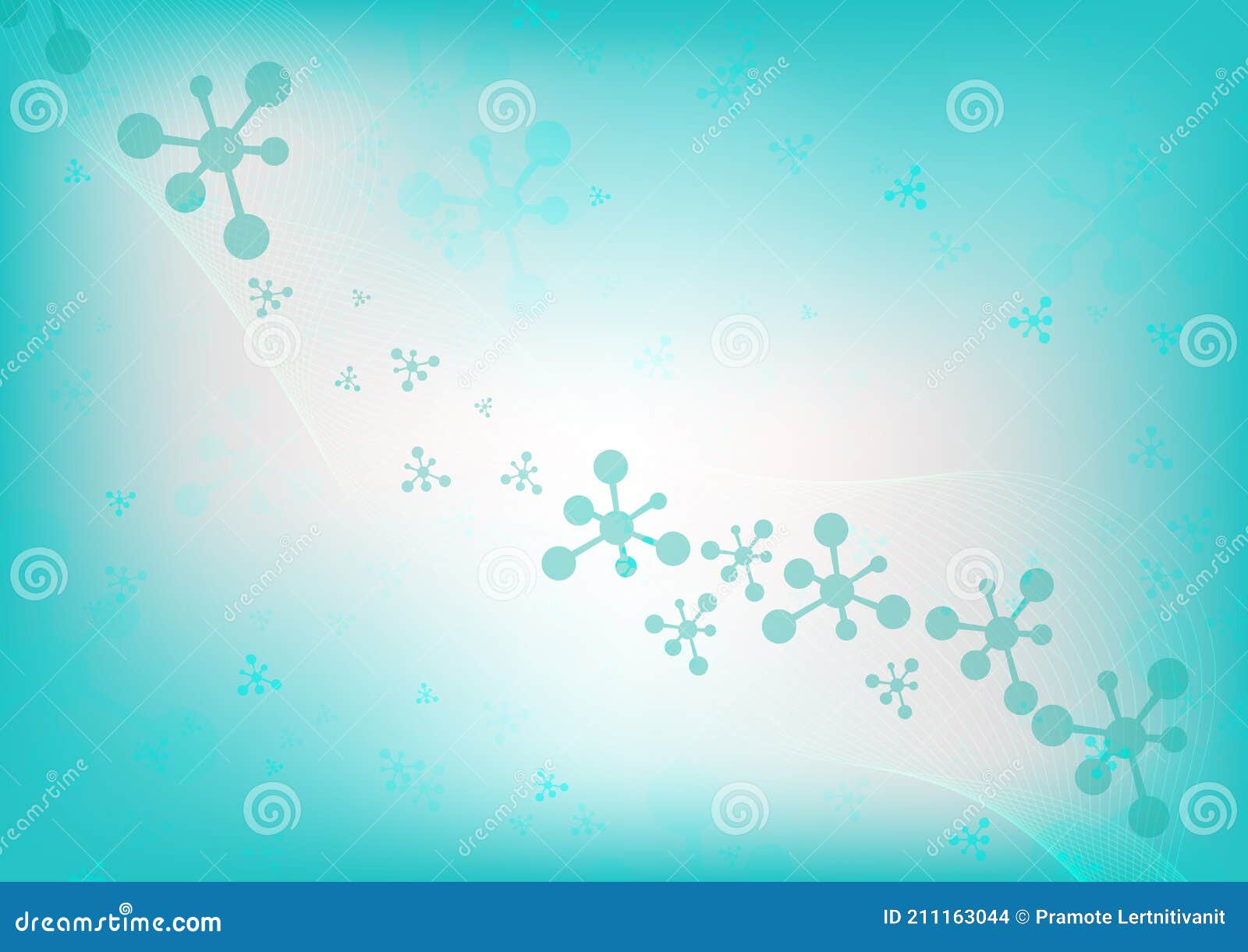 Abstract Molecule Pattern on Green Background. Medical and Science ...
