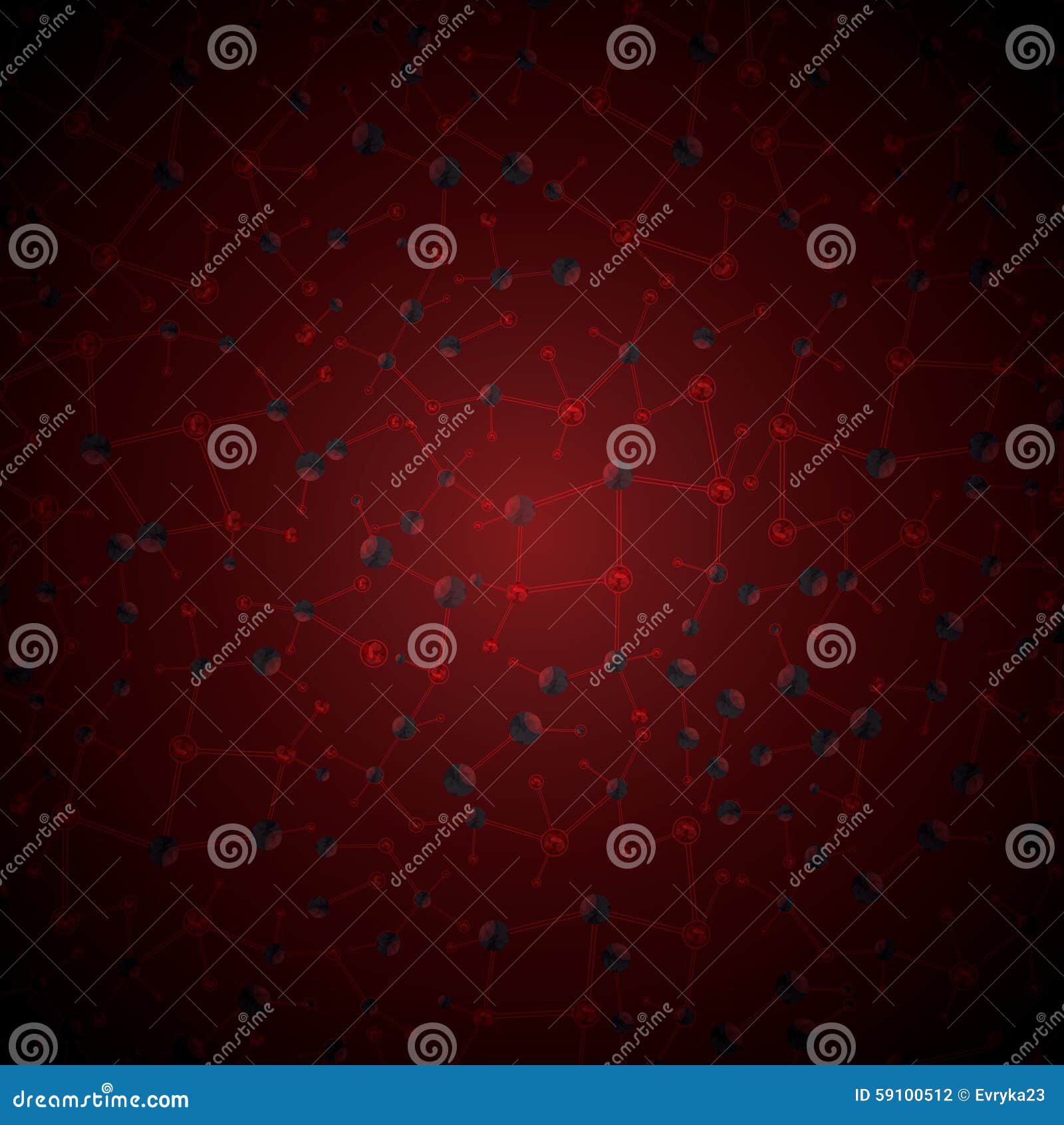 Abstract Molecule Red Glowing Background Stock Vector - Illustration of ...