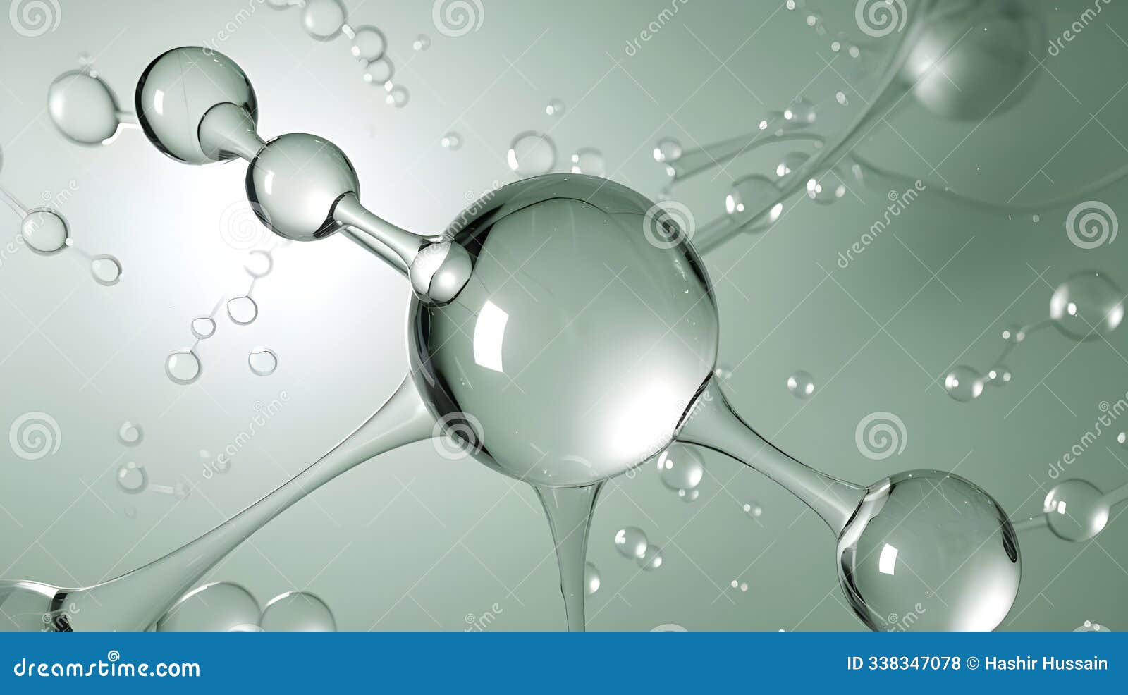 Abstract Molecule Structure with Connected Spheres Stock Illustration ...