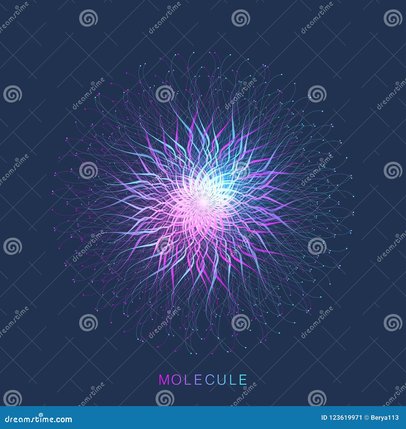 Abstract Molecule Structure. DNA Helix, DNA Strand, Molecule or Atom ...