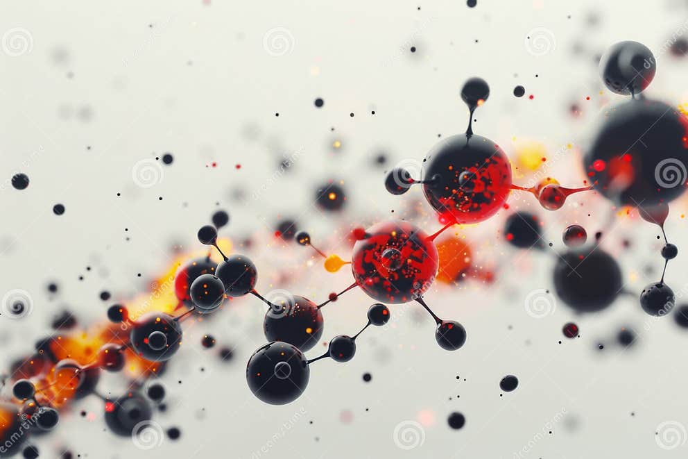 Abstract Molecule Structure, Research in Molecular Chemistry. Stock ...