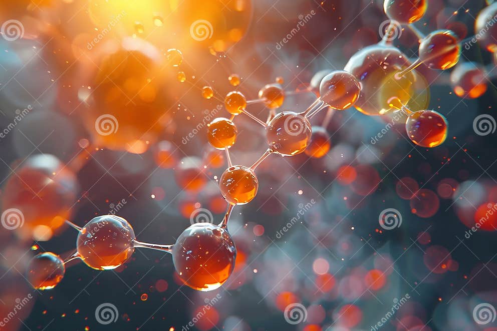 Abstract Molecule Structure, Research in Molecular Chemistry. Stock ...