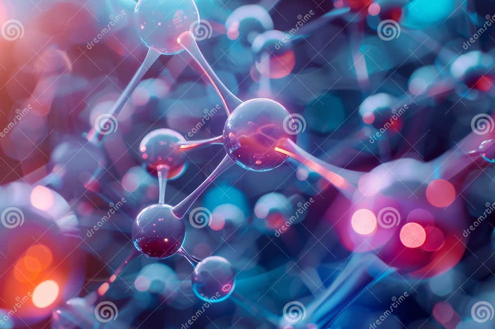 Abstract Molecule Structure, Research in Molecular Chemistry. Stock ...